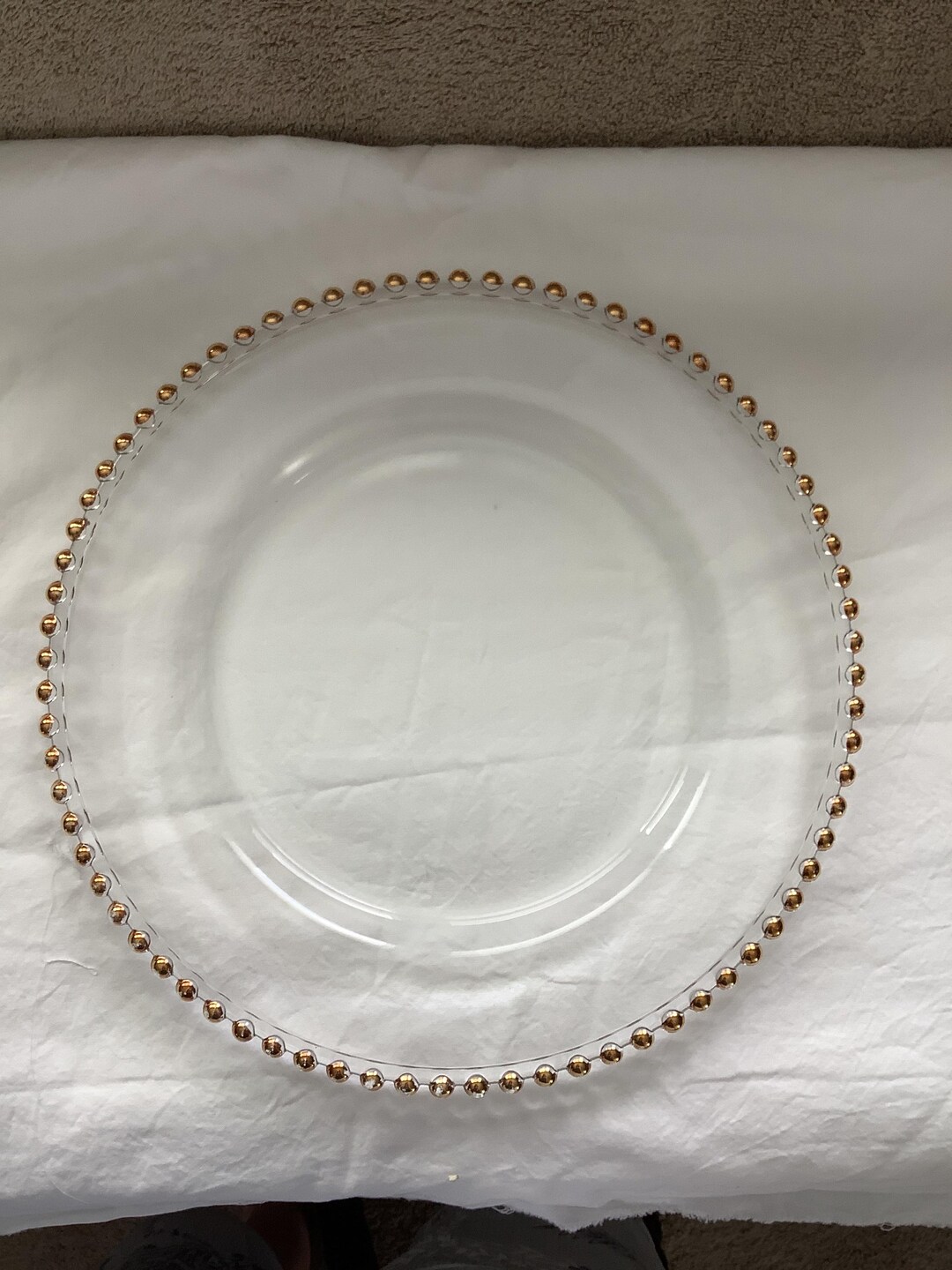 Large Candlewick Platter With Gold Balls on Edge - Etsy