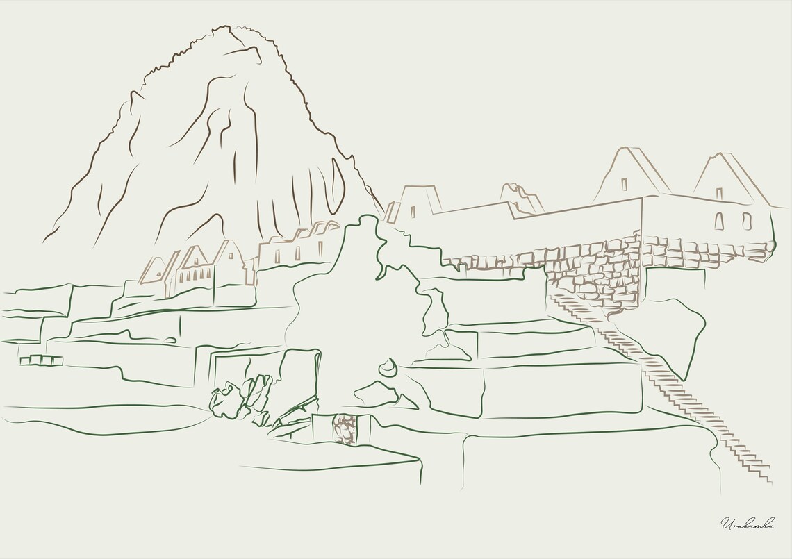 Gift for Adventurers – Machu Picchu Inca Citadel Wall Art | Minimalist ...