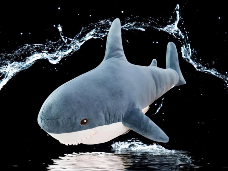 28cm Cute Mini Blue Shark Plush Toy – Soft Stuffed Sea Animal for Kids ...