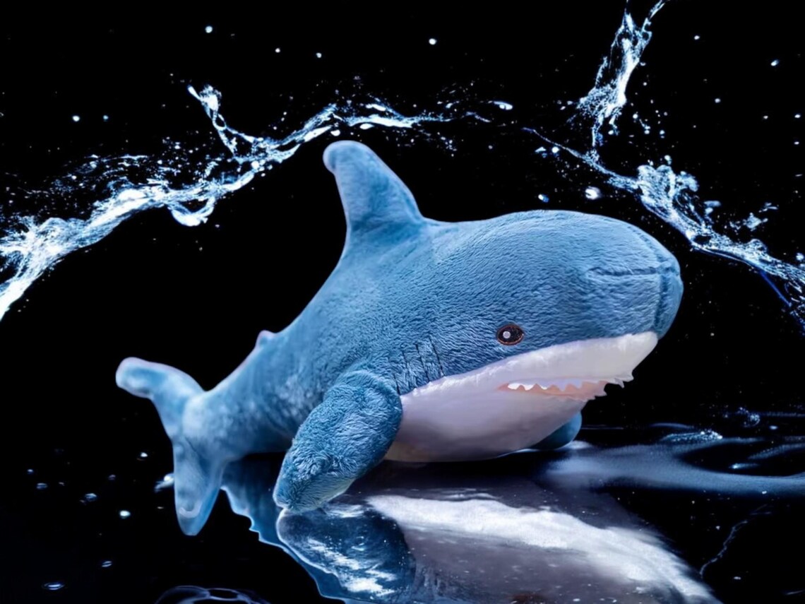 28cm Cute Mini Blue Shark Plush Toy – Soft Stuffed Sea Animal for Kids ...