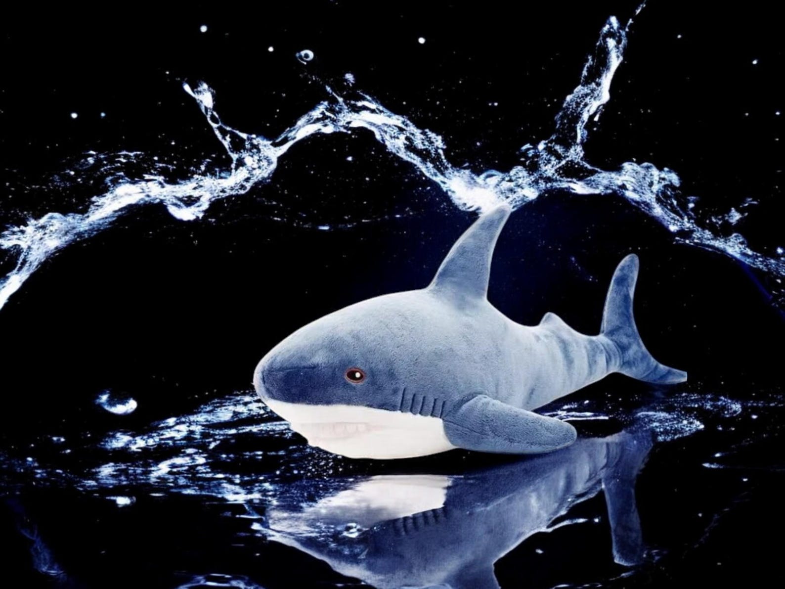 28cm Cute Mini Blue Shark Plush Toy – Soft Stuffed Sea Animal for Kids ...