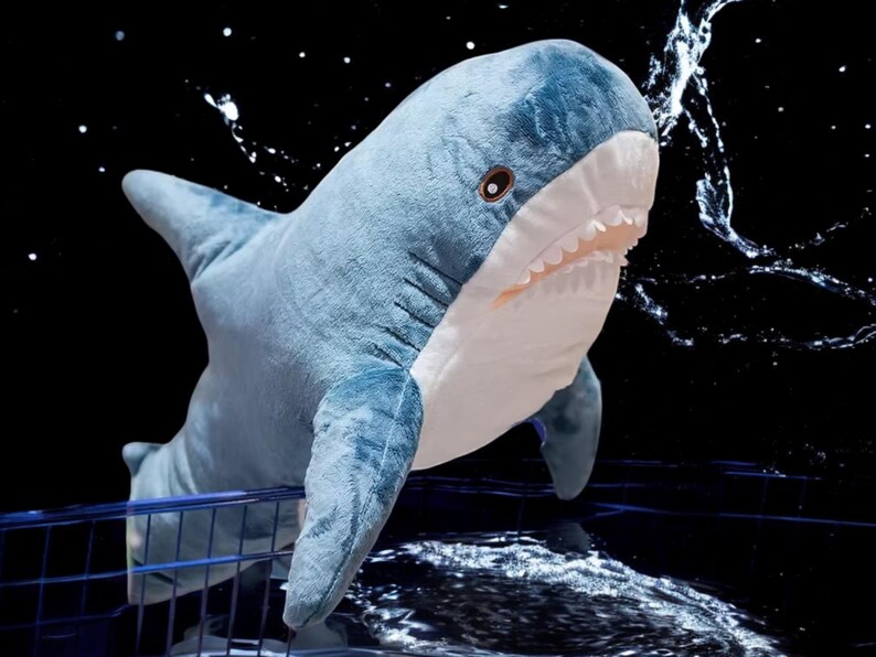 28cm Cute Mini Blue Shark Plush Toy – Soft Stuffed Sea Animal for Kids ...