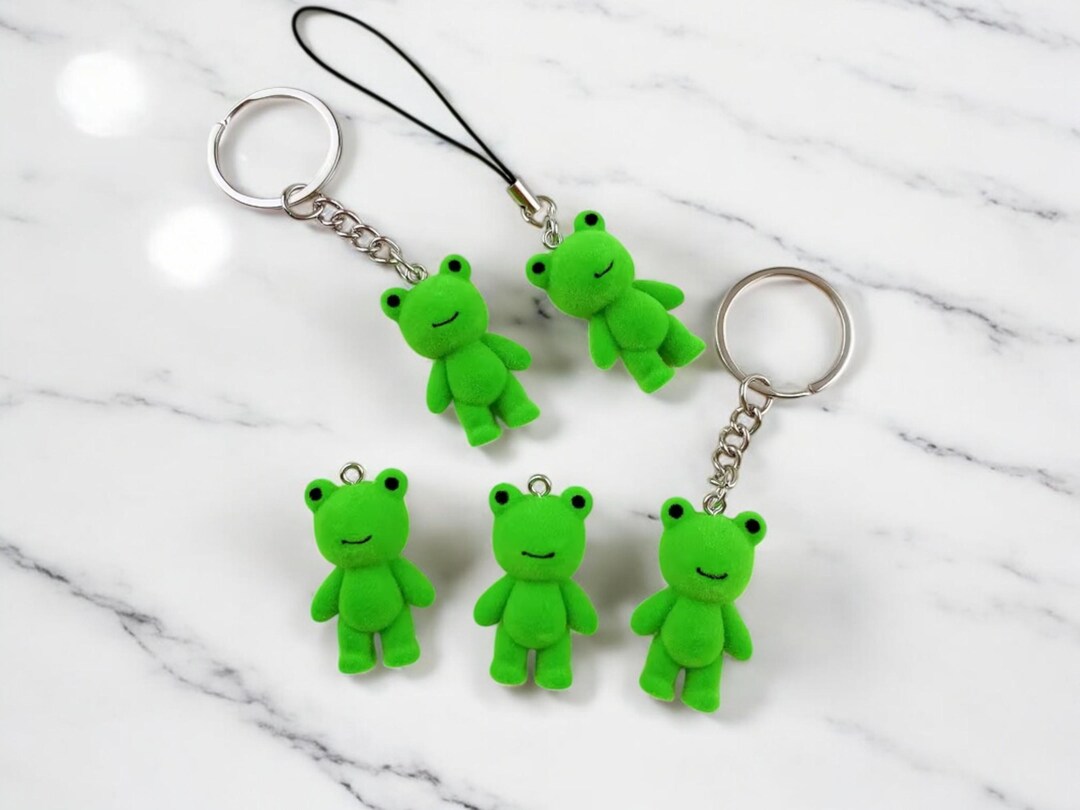 Cute 3D Frog Keychain, Kawaii Frog Pendant, Phone Necklace, Car ...