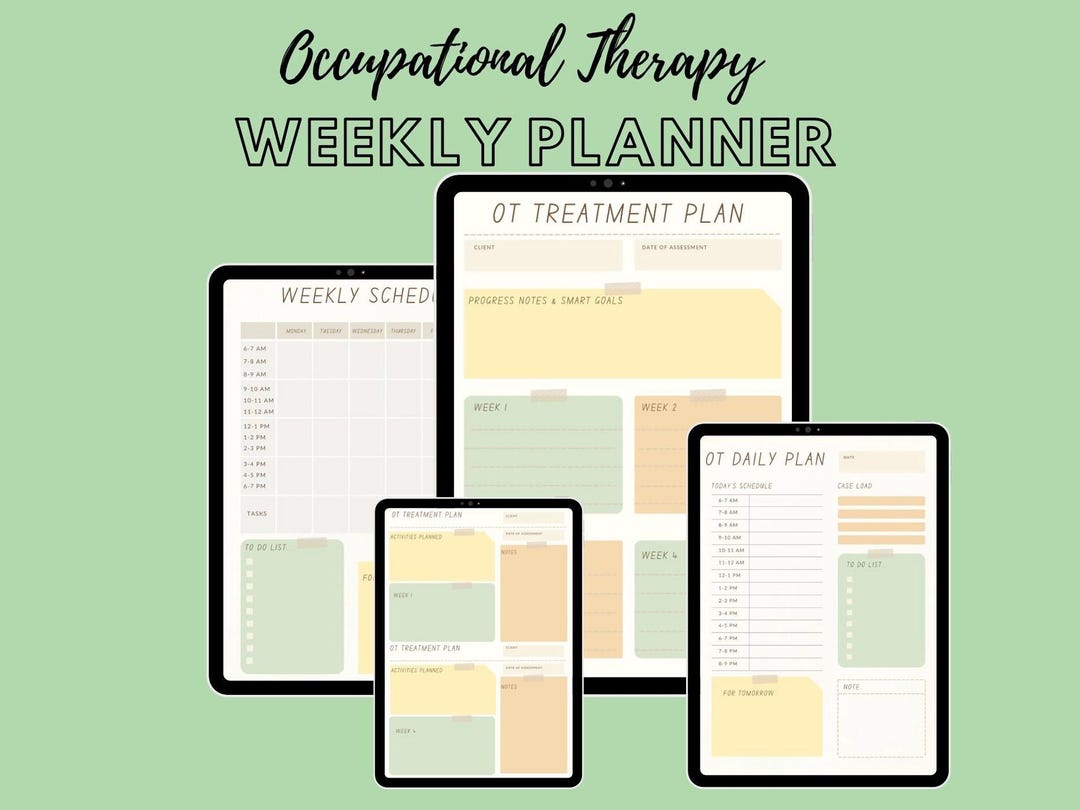 Occupational Therapy Weekly Planner - Etsy