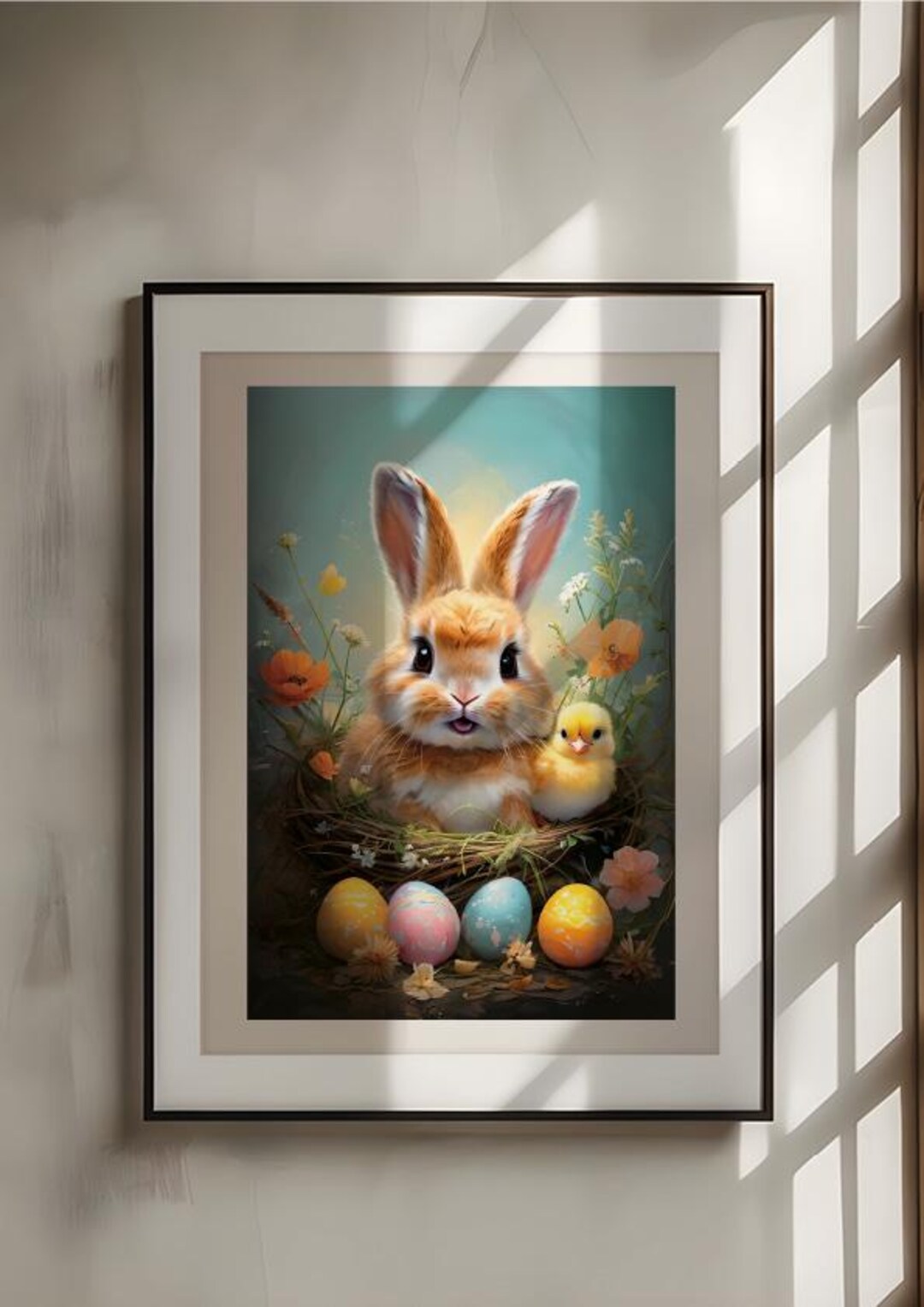 Easter Bunny Print, Spring Animal Print, Whimsical Rabbit Art ...