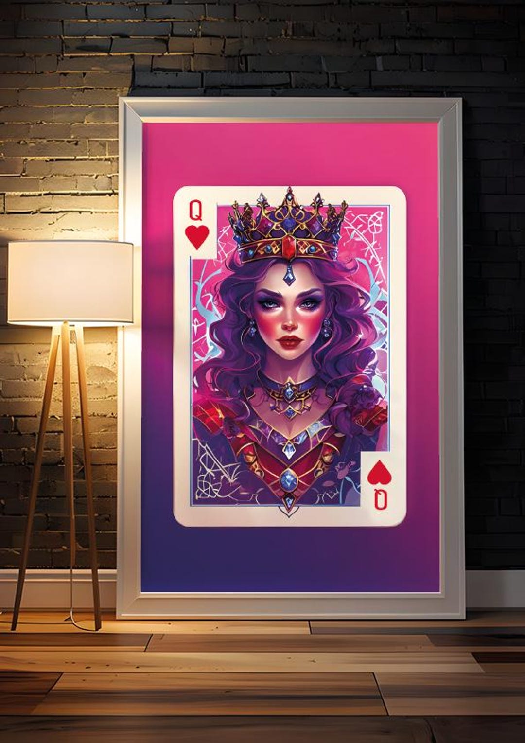 Queen of Hearts Art, Gothic Fantasy Poster, Digital Fantasy Print ...