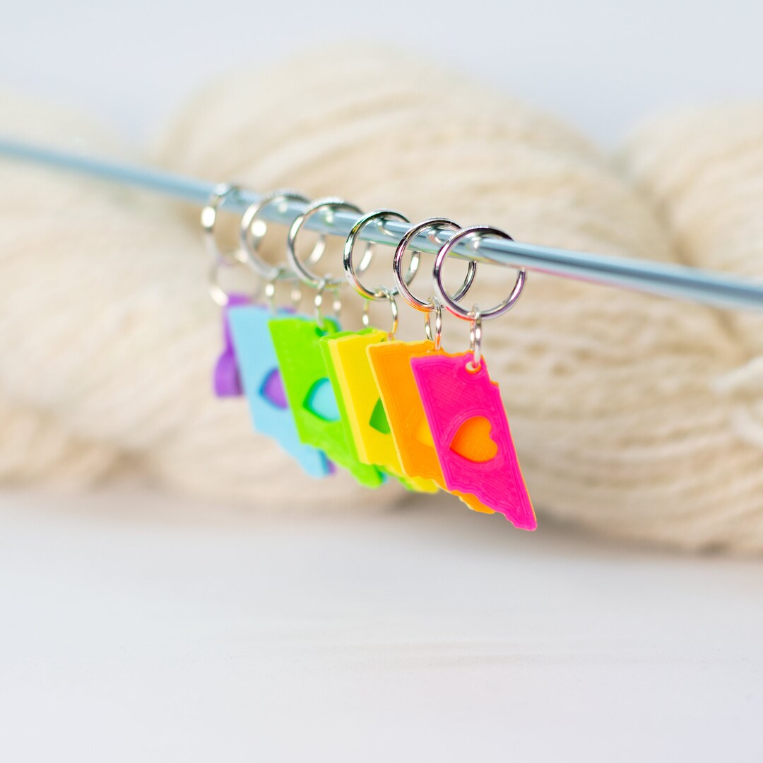 Set of Six Handmade Stitch Markers : Volunteer State Love - Etsy