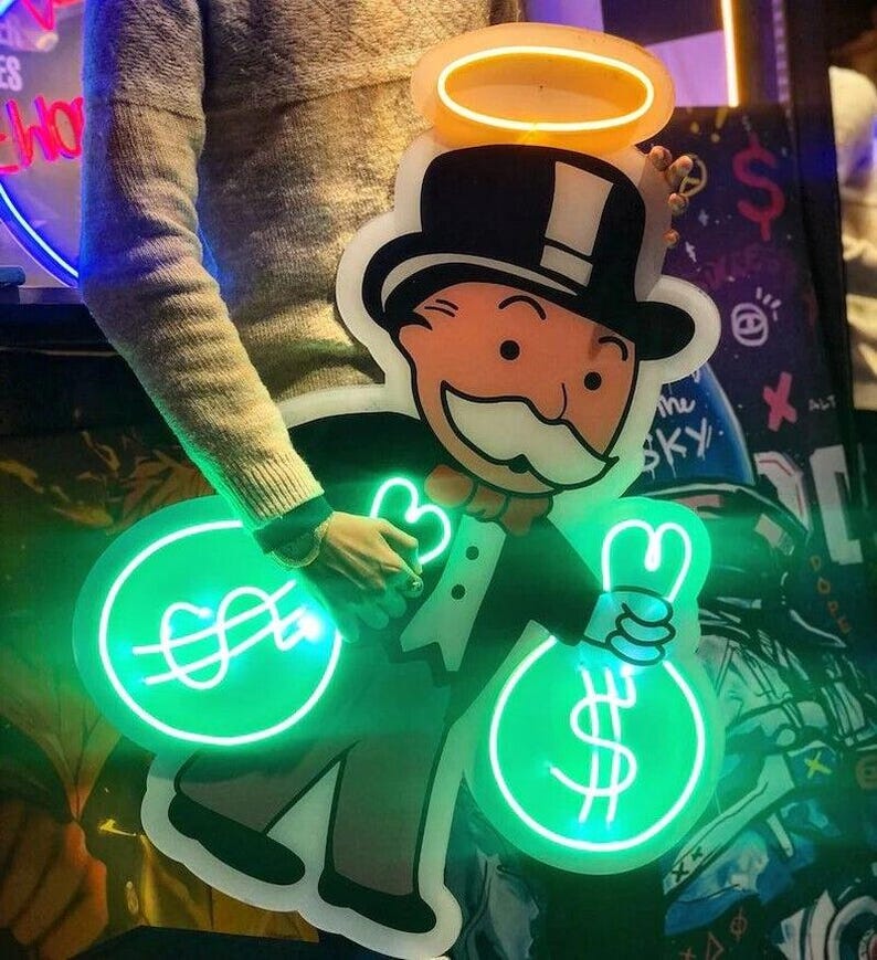 Monopoly Money Neon Sign Custom Acrylic Art Unique Holiday Gift for ...