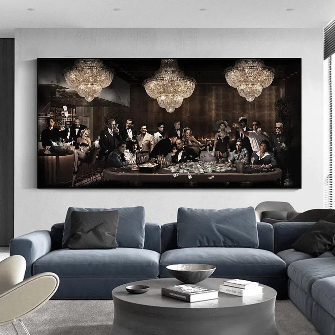 Large Famous Movie Godfather Scarface Character Party Canvas Painting ...