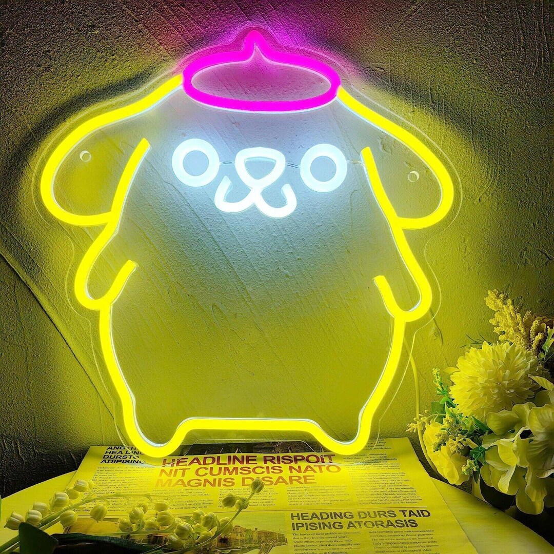 Pom Purin Neon Sign Anime Wall Decor Cartoon Dog Lamp Gift - Etsy