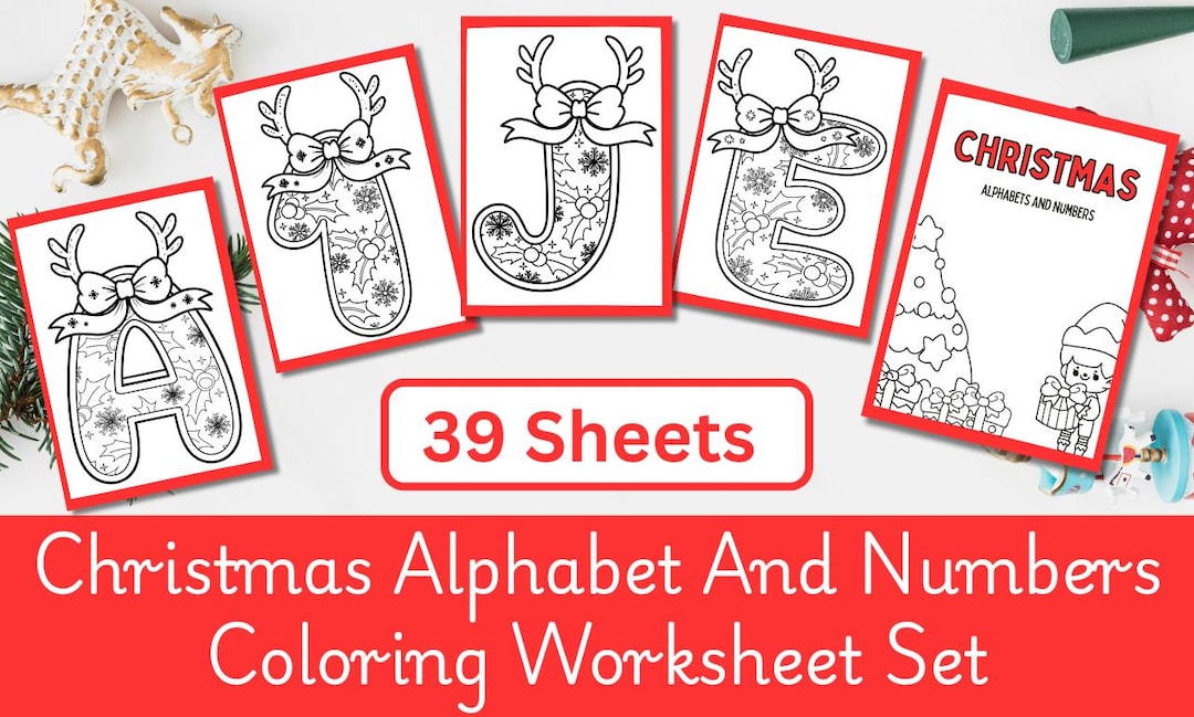 Christmas Alphabet Coloring Pages | Reindeer Letter Worksheet (PDF ...