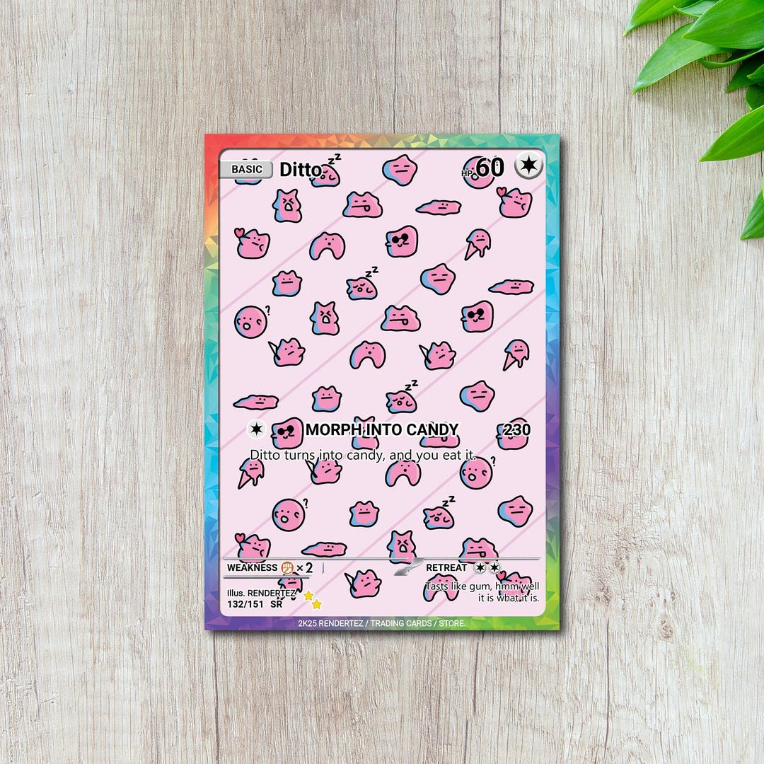 Cute Ditto Card! - Custom Handmade Slime Monster Cards! Great for ...