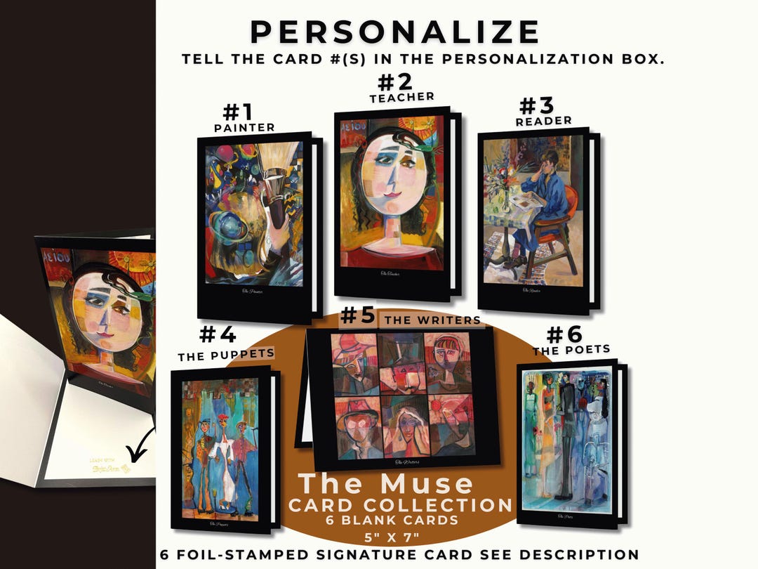 The Muses Personalized Foil Greeting Cards – Custom Name or Quote – Set ...