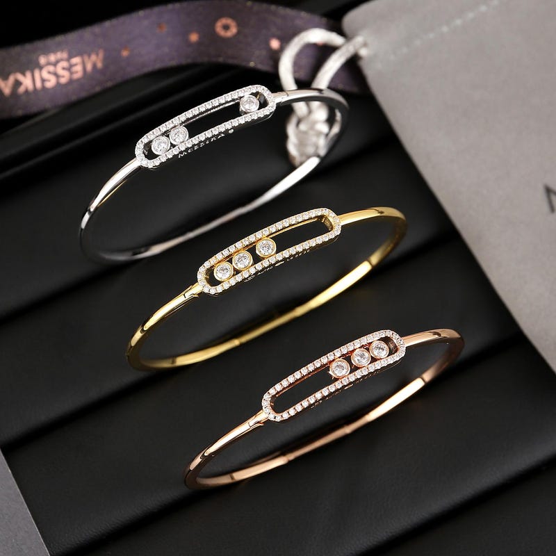 Gold Pave Diamond Bangle - Etsy