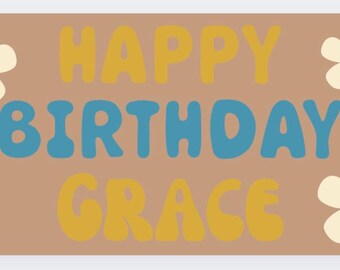 Happy Birthday Groovy Painted Banner - Etsy
