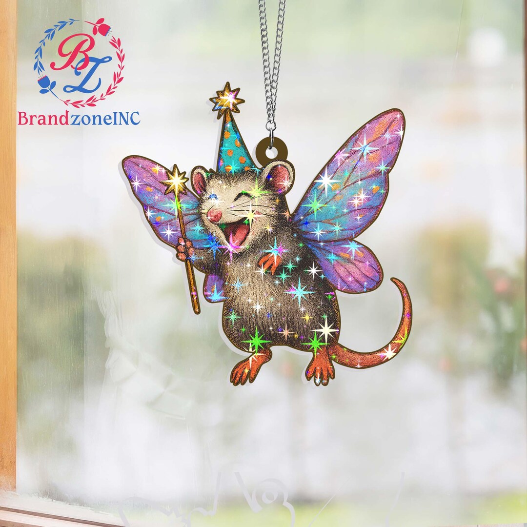 Possum Lovers, Possum Suncatcher Decor Gift, Fairy Godpossum Birthday ...