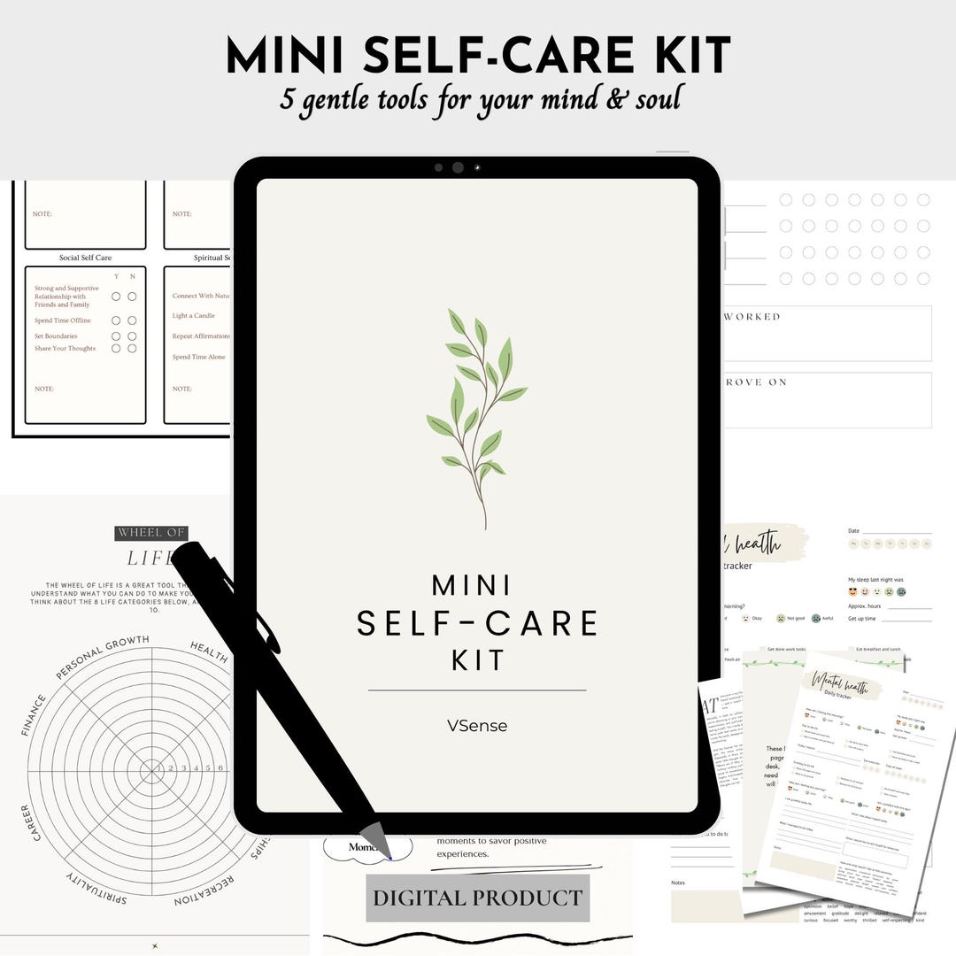 Mini Self-care Kit | Mental Health Tracker, Habit Tracker, Gratitude ...
