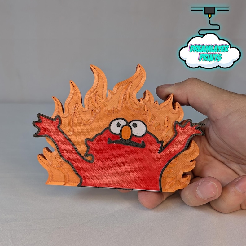 3D Printed Fire Elmo Wall/shelf Decor - Etsy