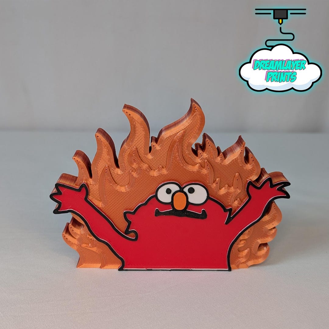 3D Printed Fire Elmo Wall/shelf Decor - Etsy