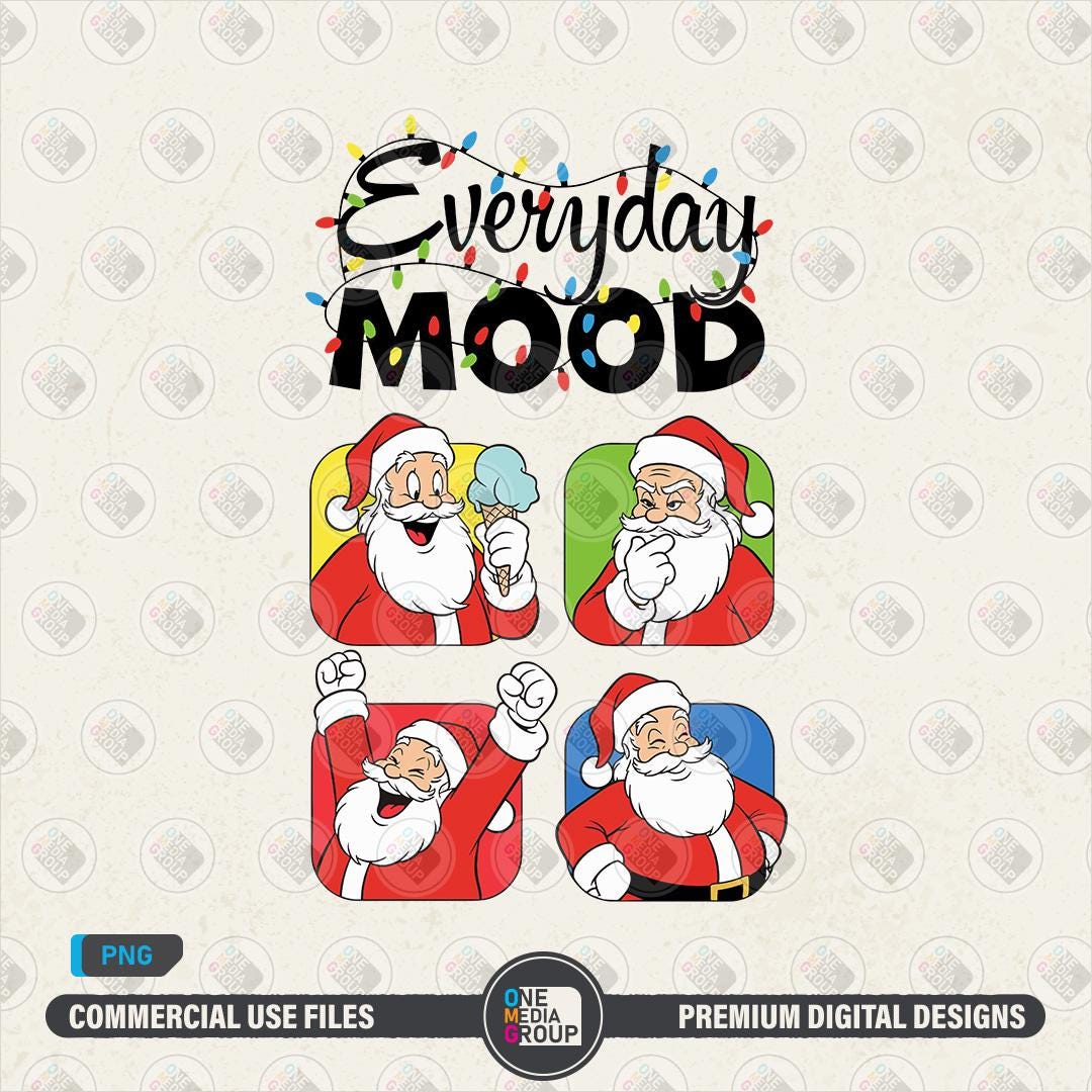 Funny Christmas Santa Moods PNG Clipart (digital Download) - Etsy
