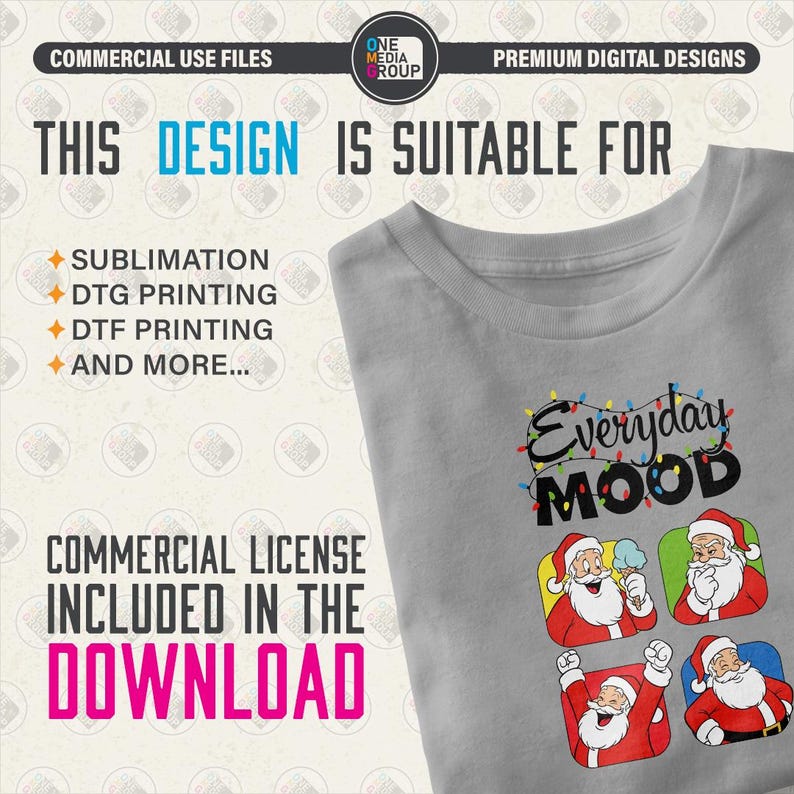 Funny Christmas Santa Moods PNG Clipart (digital Download) - Etsy