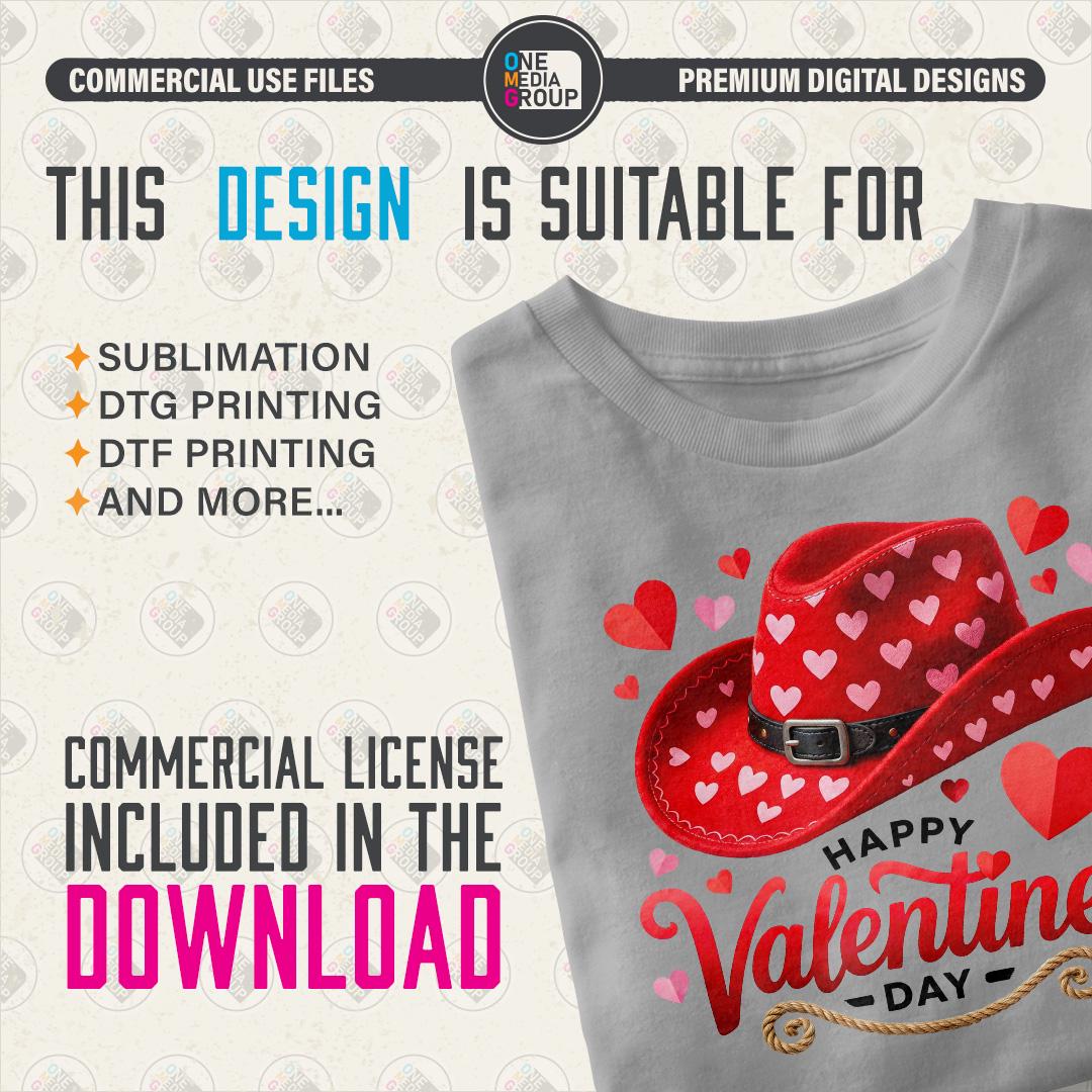 Western Valentine PNG, Cowgirl Hat Sublimation Design, Happy Valentines ...