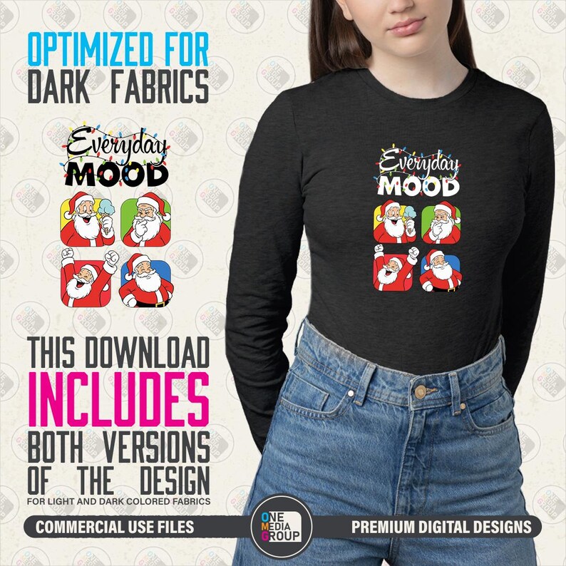 Funny Christmas Santa Moods PNG Clipart (digital Download) - Etsy