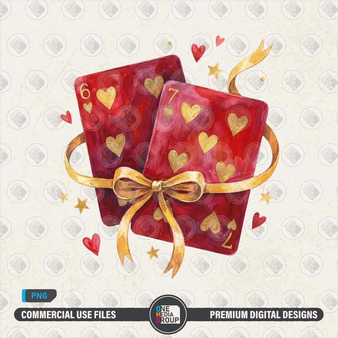 Valentine Playing Cards PNG, Romantic Heart Clipart (digital Download ...