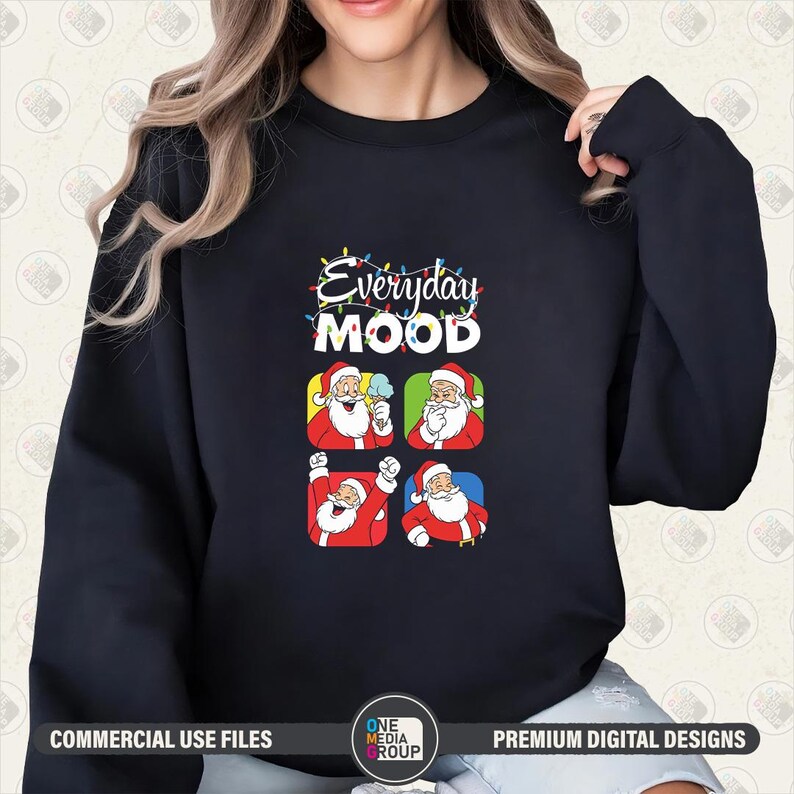Funny Christmas Santa Moods PNG Clipart (digital Download) - Etsy