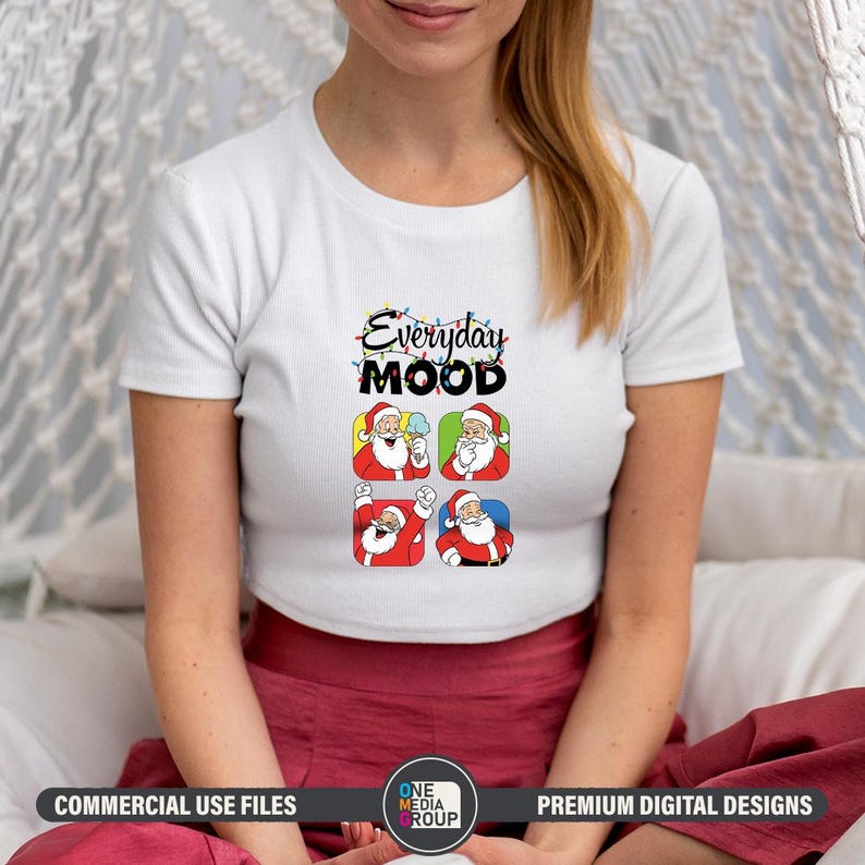 Funny Christmas Santa Moods PNG Clipart (digital Download) - Etsy