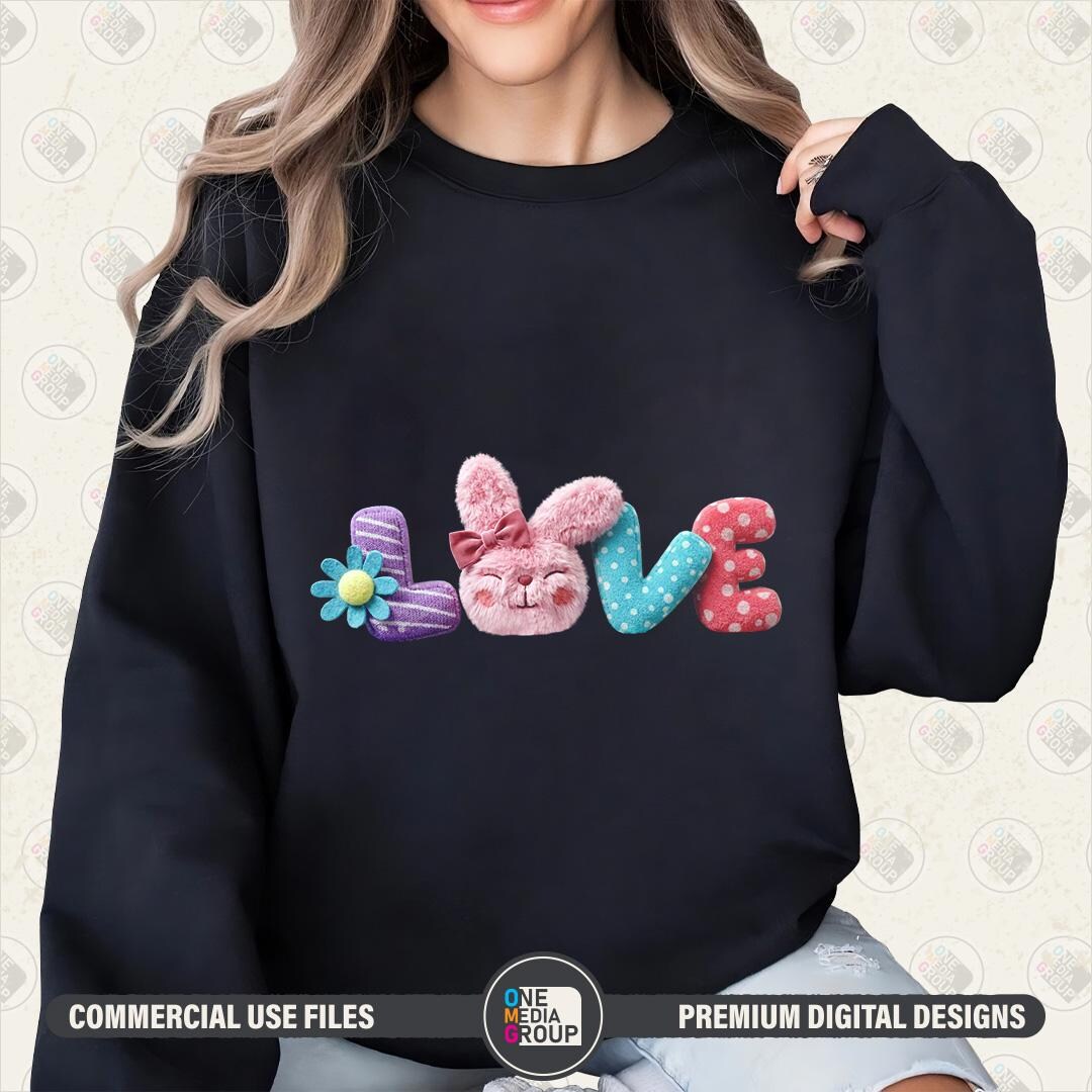 Valentine Bunny LOVE PNG | Plush Letter Art (digital Download) - Etsy