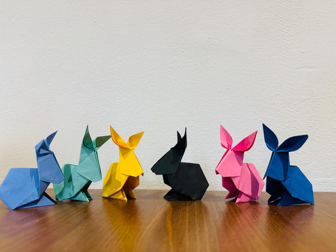 Handmade Origami Easter Bunnies X6 - Etsy