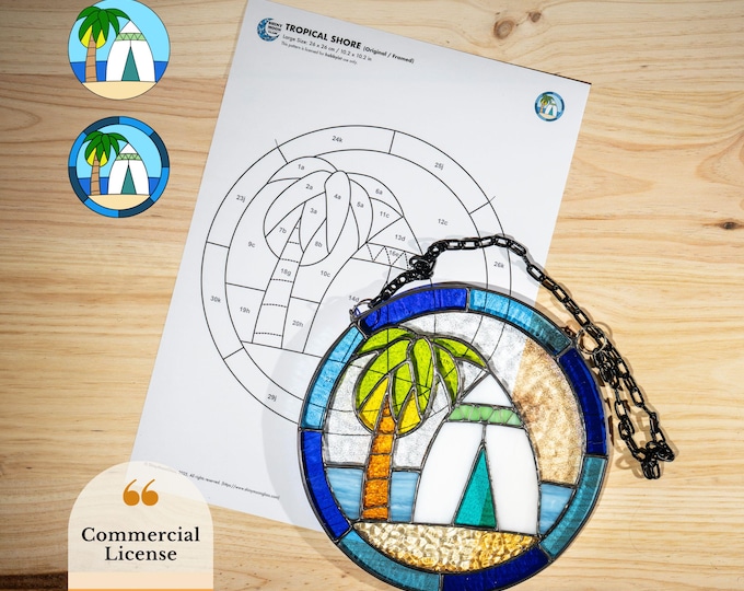 Summer Stained Glass Pattern Bundle, 20 Tropical and Fun Designs, High ...