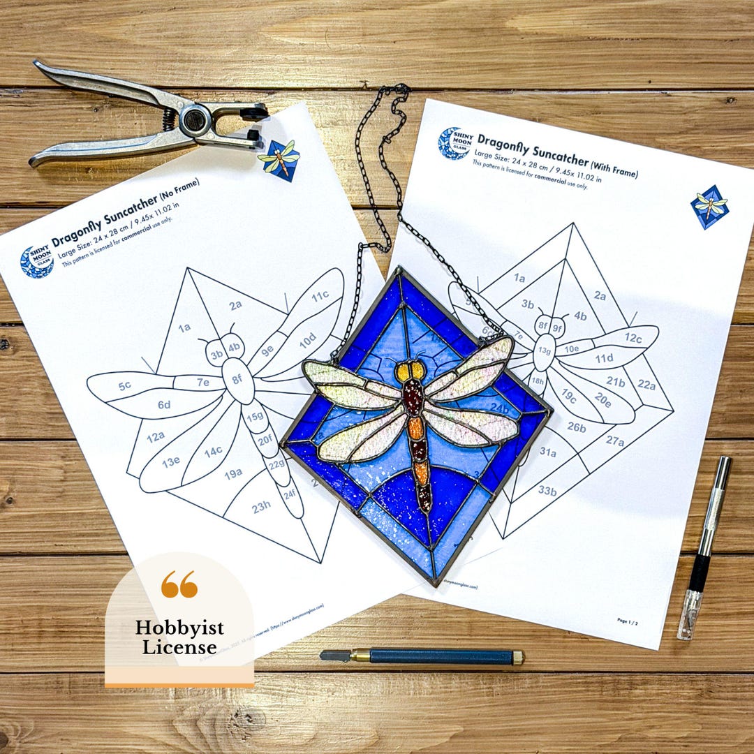 Dragonfly Stained Glass Pattern – Simple Cricut Friendly Suncatcher ...