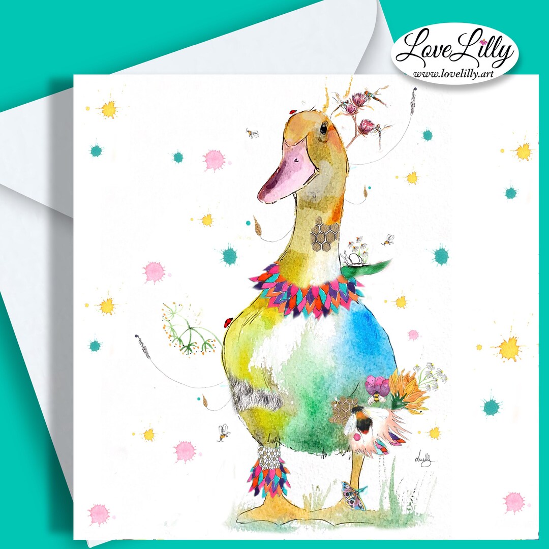 Duck Greetings Card, Farm Animals, Wildlife Card, Gift for Duck Lovers ...