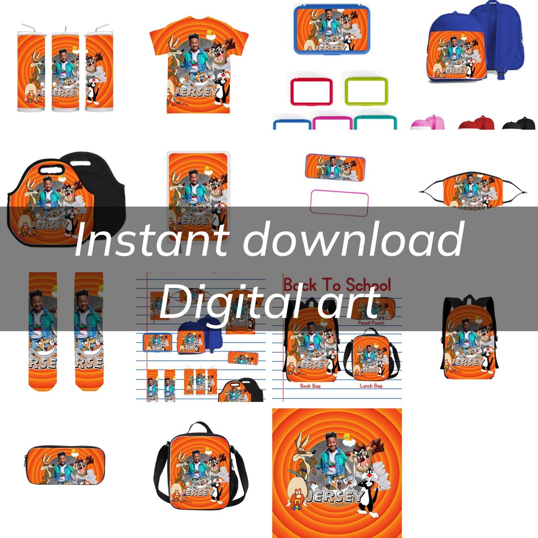 Vibrant Toon Squad Back to School Bundle – Editable Backpack, Tumbler ...