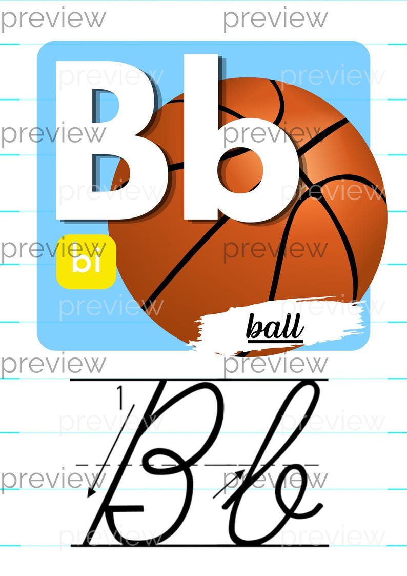 Cursive Alphabet Flash Cards A-Z With Apple Design for Kids Printable ...