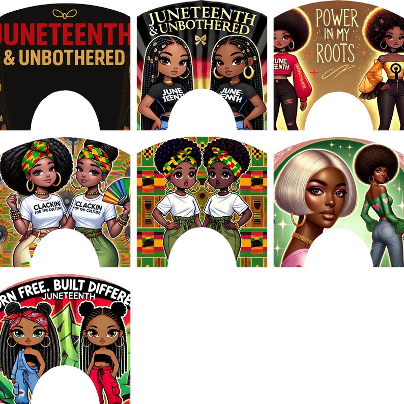 Juneteenth Clack Fan PNG Bundle, 7 Afrocentric Digital Designs With ...