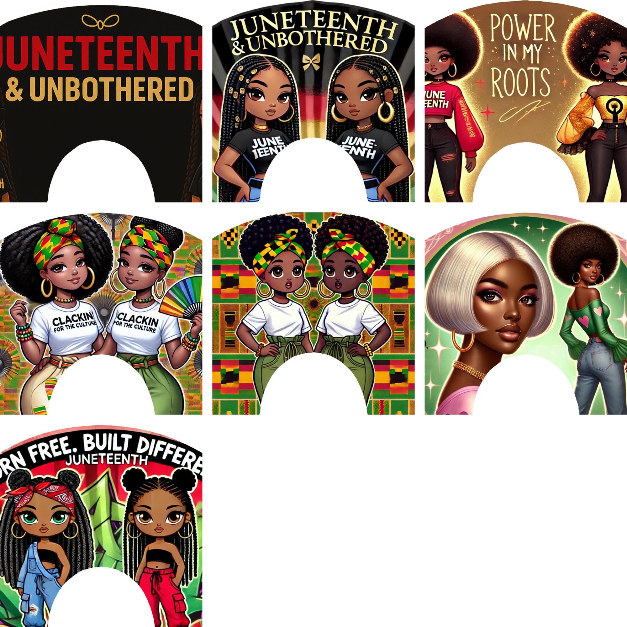 Juneteenth Clack Fan PNG Bundle, 7 Afrocentric Digital Designs With ...