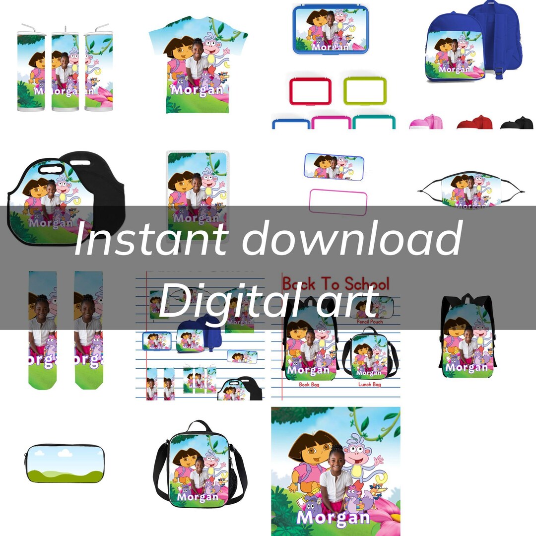 Adventurer Girl Back to School Bundle – Editable Backpack, Tumbler ...
