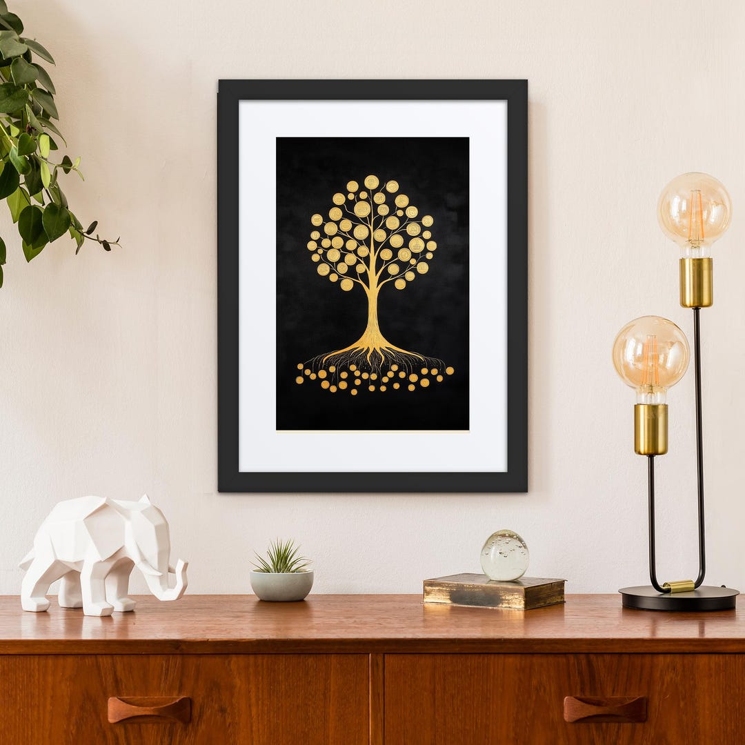 Golden Money Tree Framed Poster With Mat | Abundance, Wealth ...