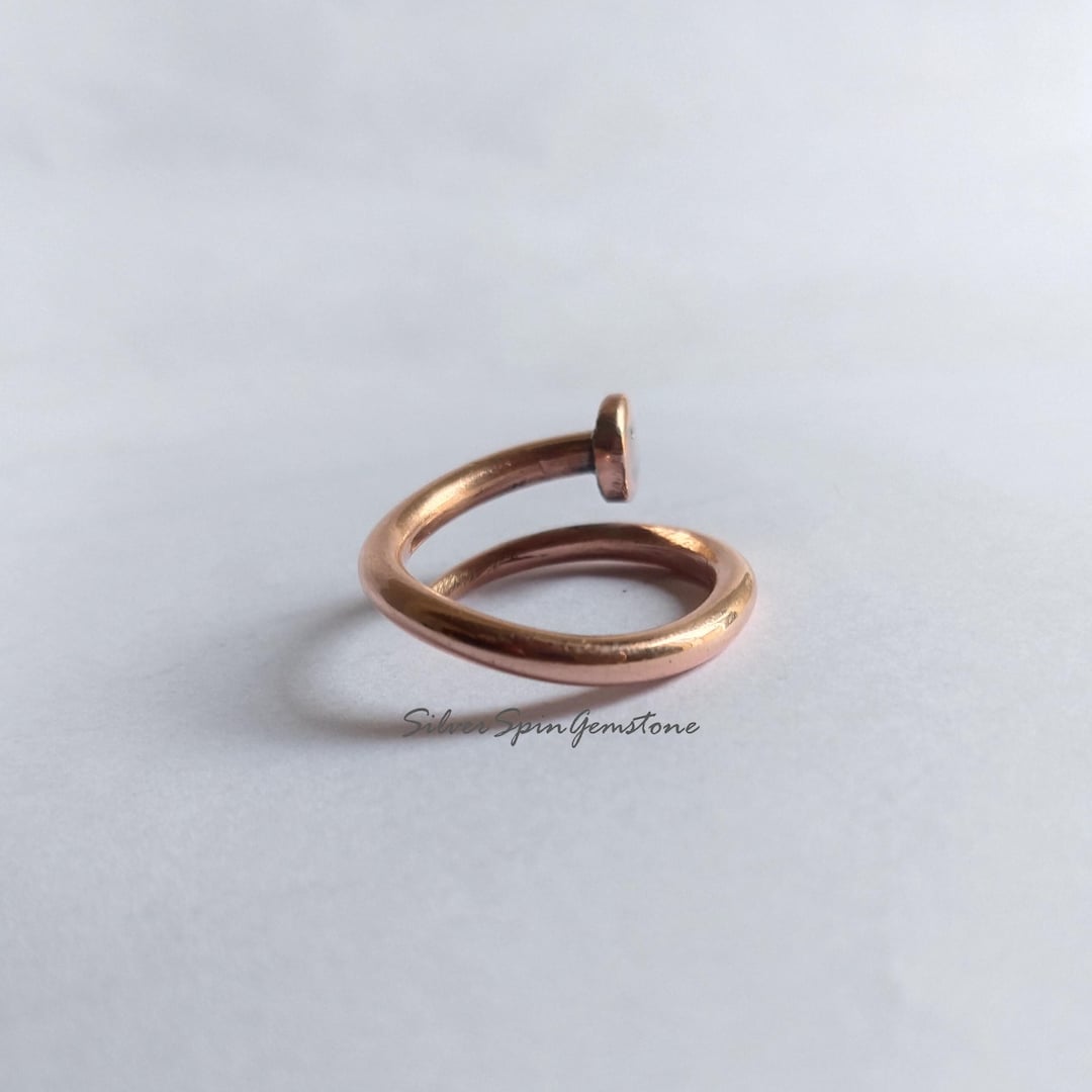 Pure 100% Copper Wrap Ring ,hammered Solid Copper Adjustable Ring ...