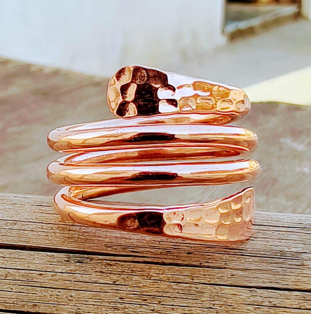 Pure Copper Wrap Ring , Finger Ring, Solid Copper Ring , Healing Copper ...