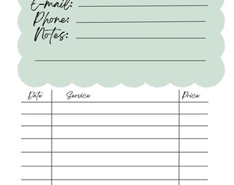 Client Profile Template, Printable Client Details Template, Fillable ...