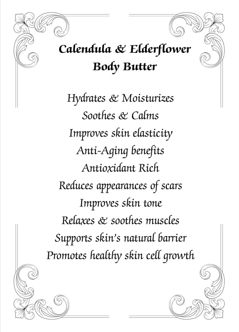 Herbal Organic Calendula & Elderflower Body Butter - Etsy