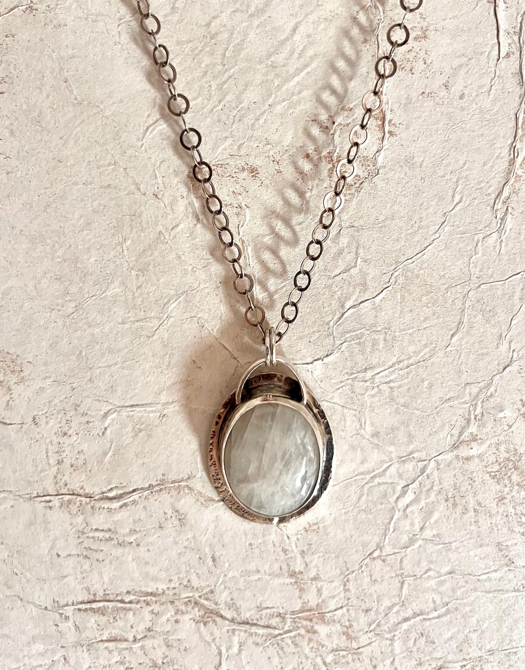 Colgante Plata 925 Con Engaste Piedra Luna - Etsy