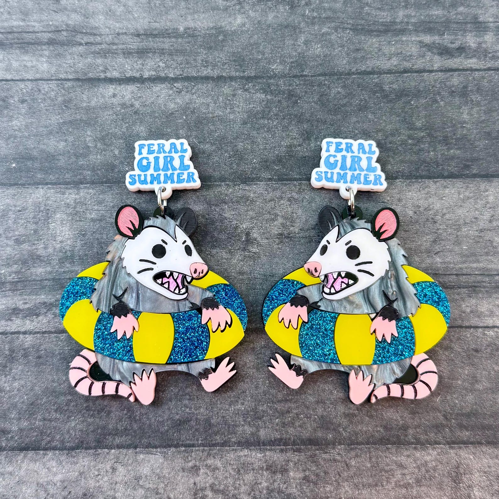 Feral Girl Summer Opossum Earrings SVG – Laser Cut File for Glowforge ...