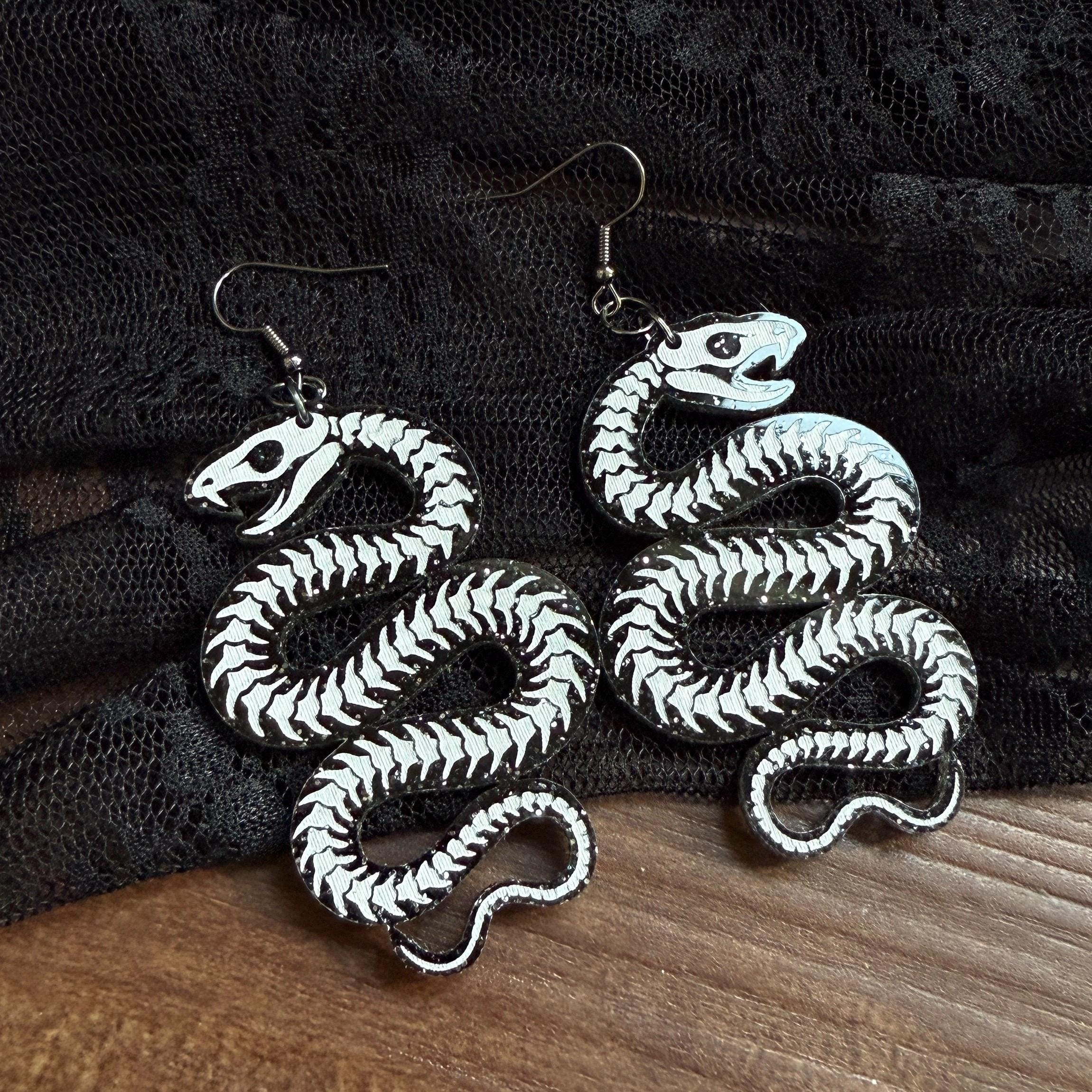 Snake Skeleton Earrings SVG – Laser Cut File for Acrylic or Wood ...