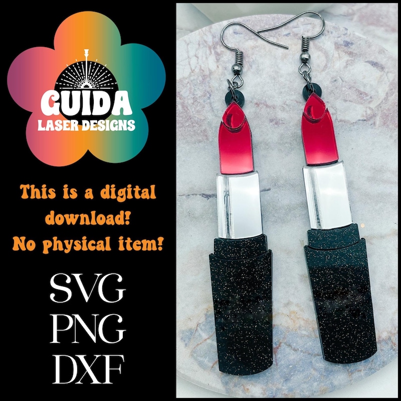 Lipstick Charm Earring - Etsy