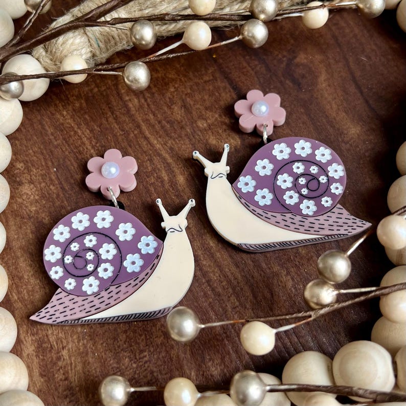 Snail Earrings SVG / Laser Cut File / Spring Summer Mollusk / Glowforge ...